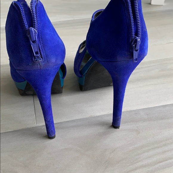Jessica Simpson | Shoes | Jessica Simpson Blue Suede Patent Leather ...